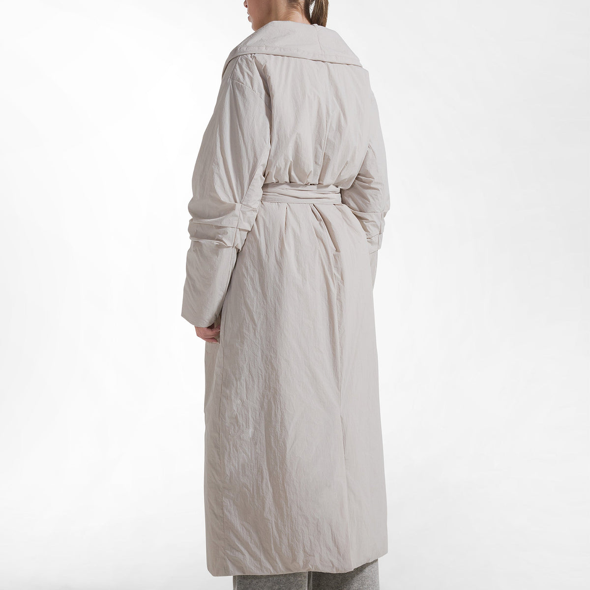 LONG NYLON COAT GREY | DEHA